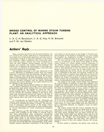 BRIDGE CONTROL OF MARINE STEAM TURBINE PLANT, AN ANALYTICAL APPROACH