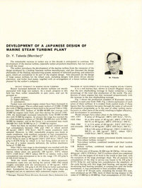 DEVELOPMENT OF A JAPANESE DESIGN OF MARINE STEAM TURBINE PLANT