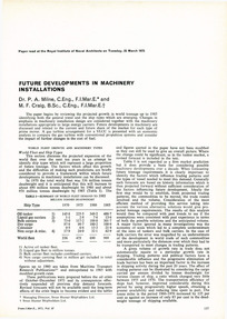 FUTURE DEVELOPMENTS IN MACHINERY INSTALLATIONS