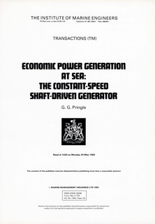 Economic Power Generation at Sea: The Constant-speed Shaft-driven Generator