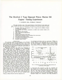 The Doxford J Type Opposed Piston Marine Oil Engine—Testing Experiences