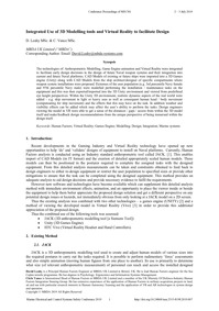 Integrated Use of 3D Modelling tools and Virtual Reality to facilitate Design